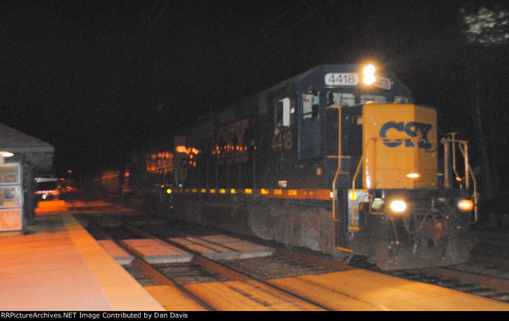 CSX GP38-2S 4418 leads C746-01 west down track two